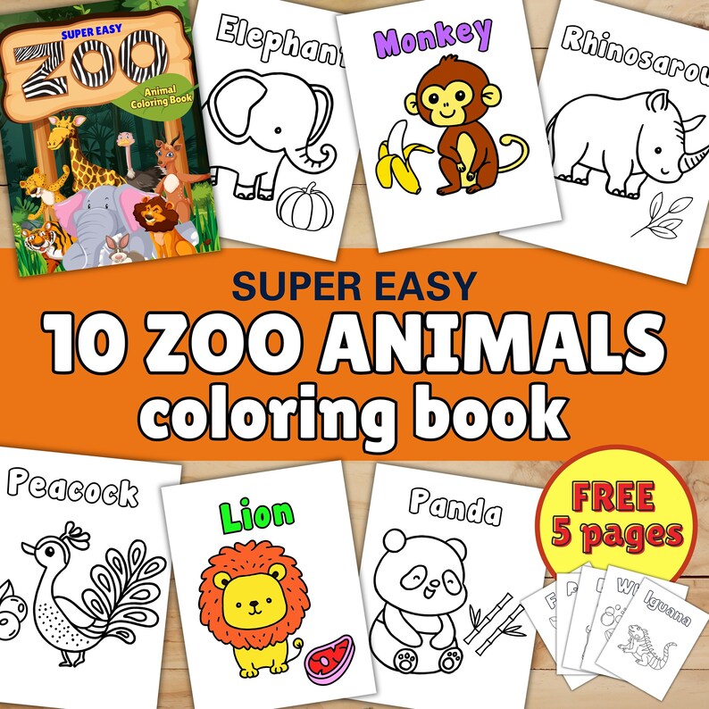 PRINTABLE Zoo Animals Coloring Pages. Kids Party Games, Zoo Animal ...