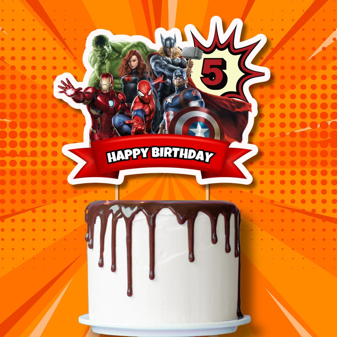 Personalized Super Heroes Avengers Cake Topper Set - Etsy