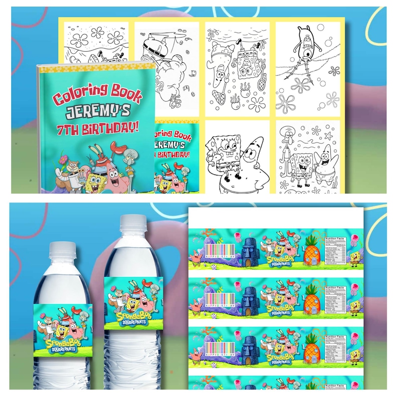 Under the Sea Party Bundle | Yellow Sponge Ocean Theme | 10 Piece Kids ...