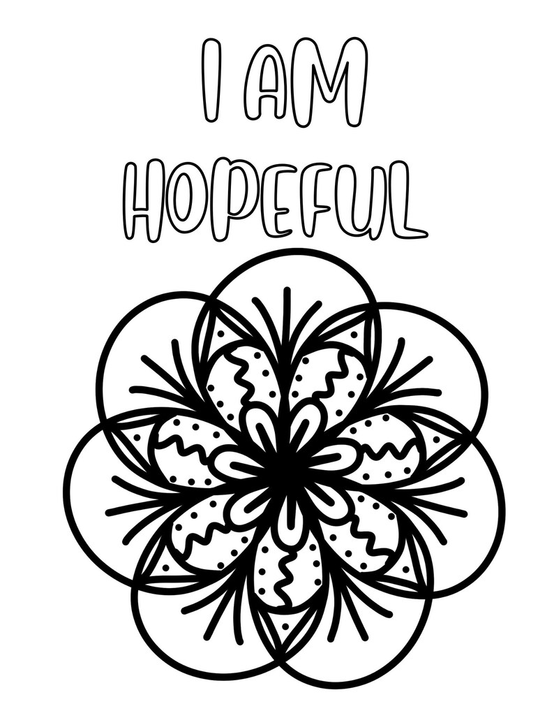 Inspirational Flower Coloring Book: Positive Quotes (digital Download ...