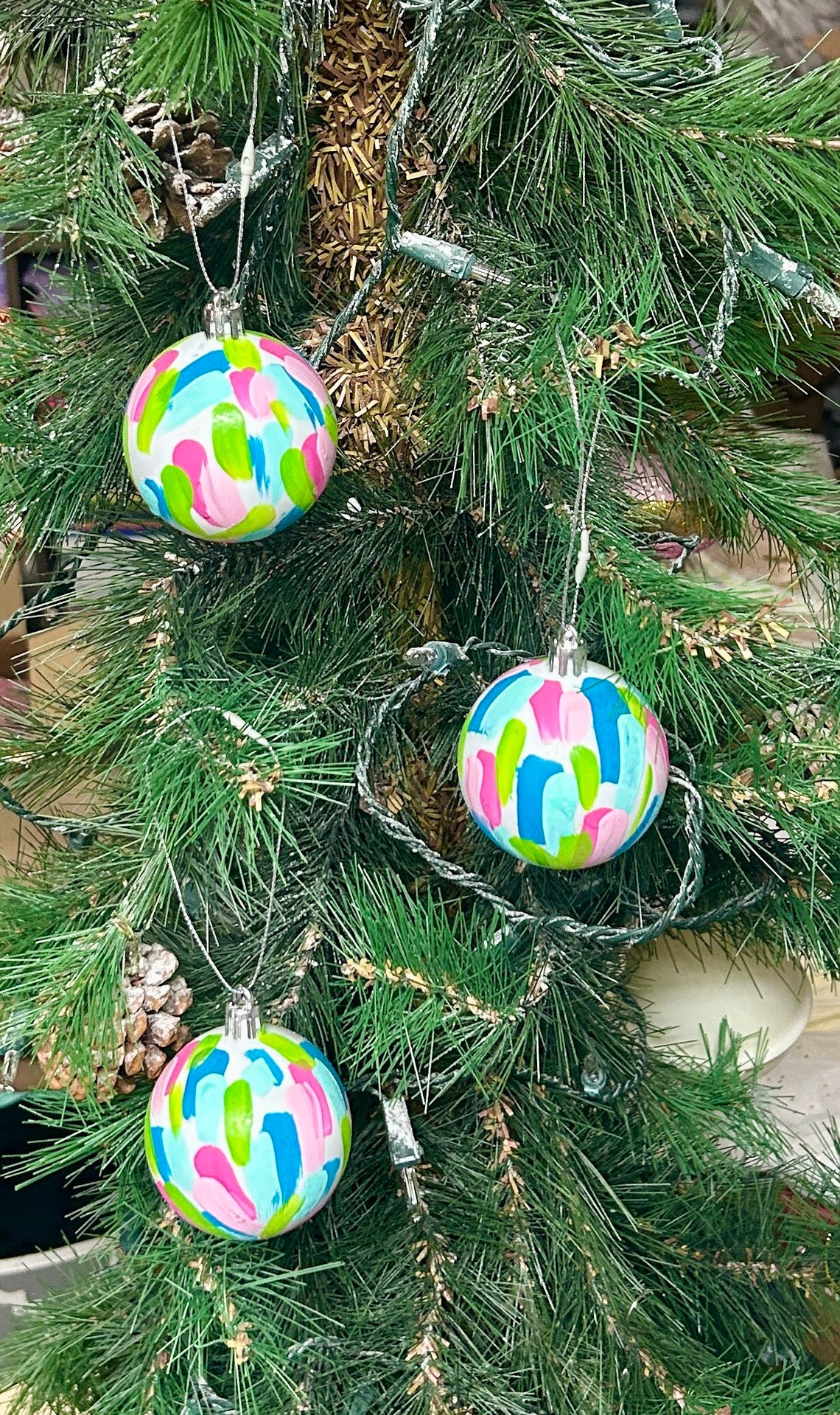 Gorgeous Bright Colorful Abstract Christmas or Easter Ball Ornament Set ...