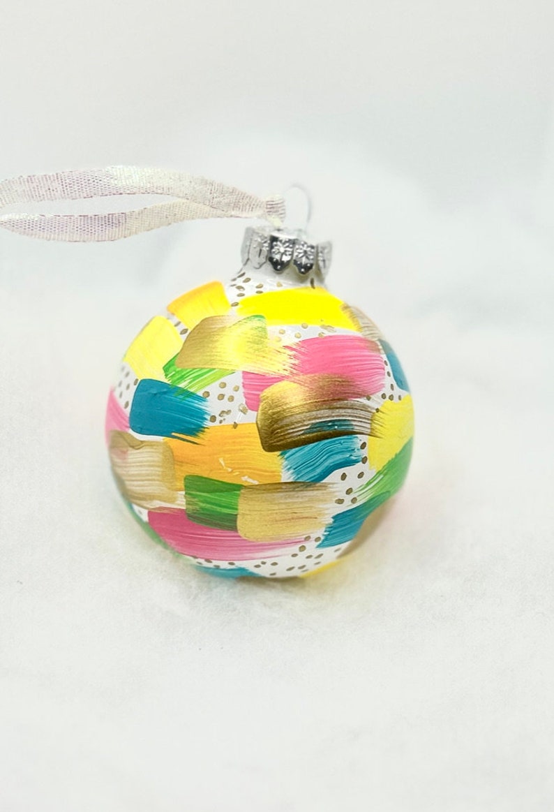 Set of Six. Bright Colorful Hand Painted 2.5 in Ornaments. - Etsy
