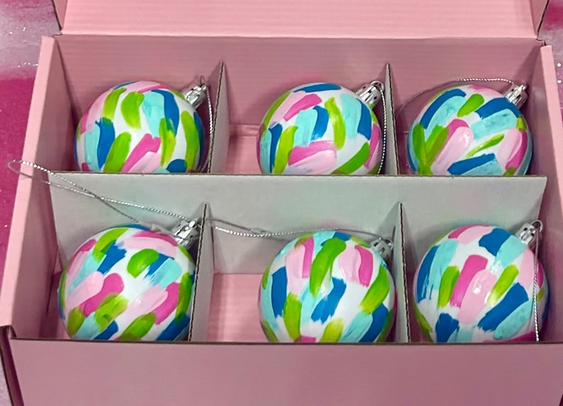 Gorgeous Bright Colorful Abstract Christmas or Easter Ball Ornament Set ...