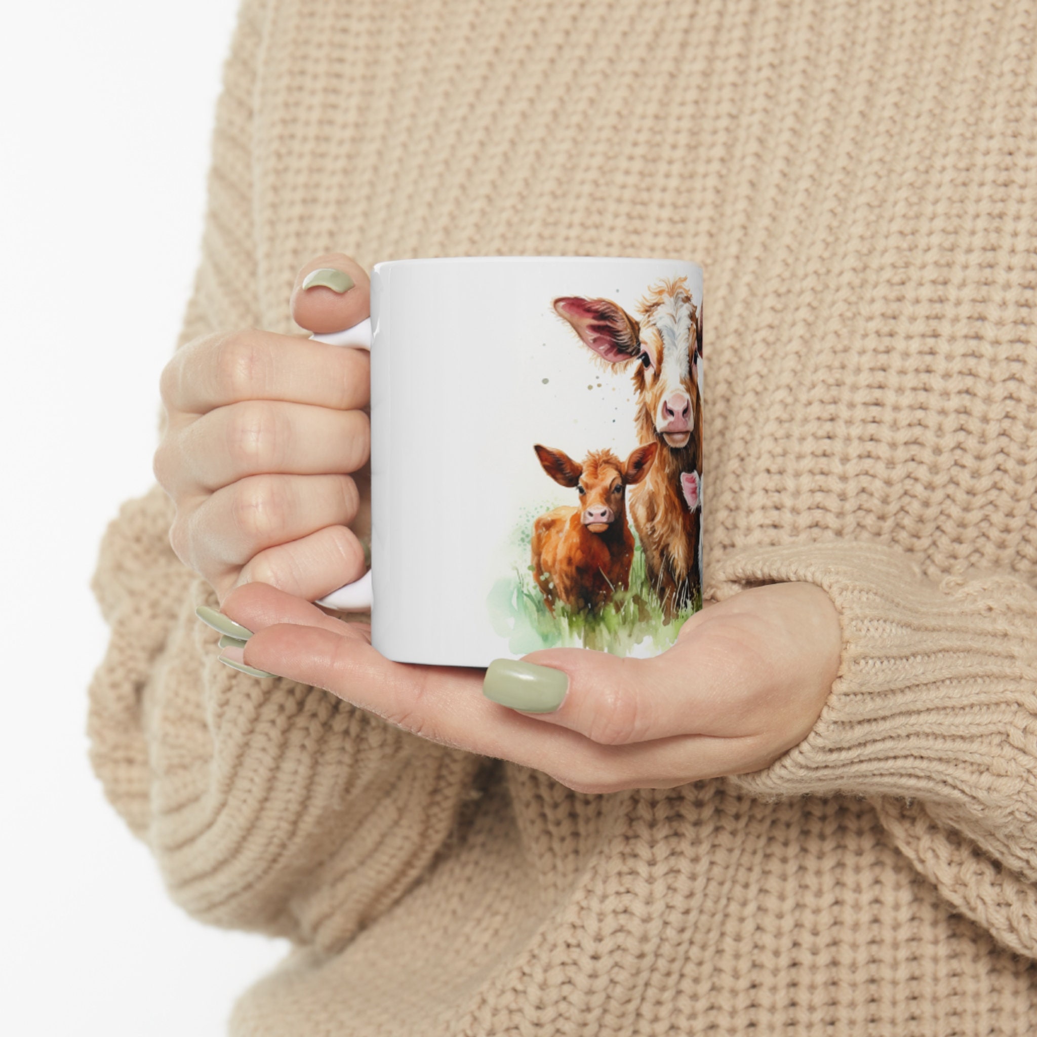 Farm Animal Mug, Farm Animals, Farmhouse Mugs, Farmhouse Decor, Cow Mug ...