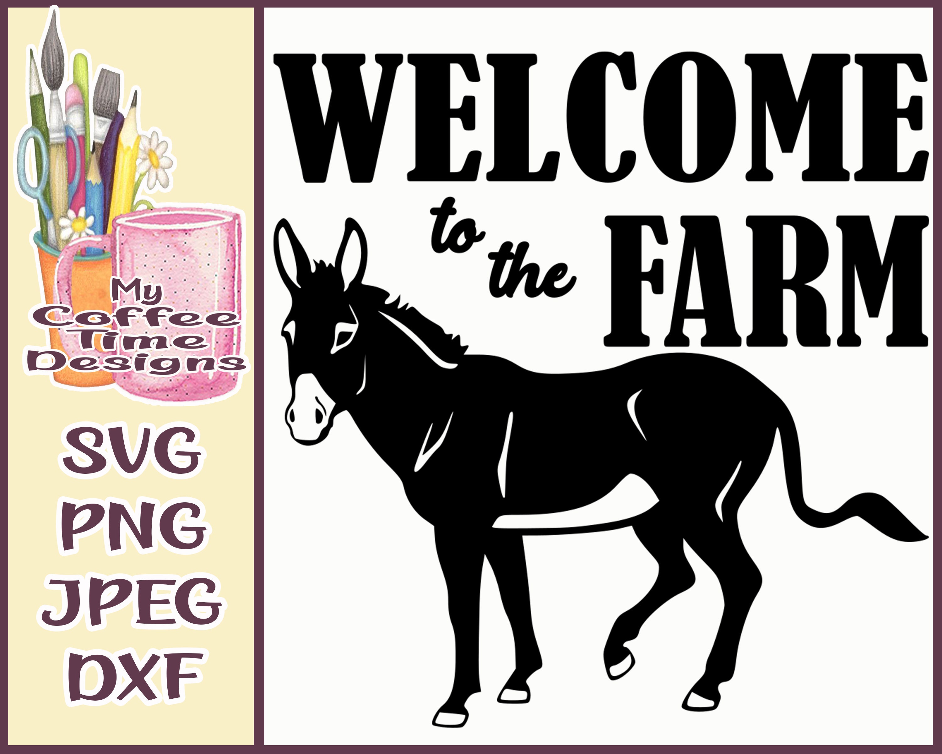 Donkey Welcome SVG - Etsy