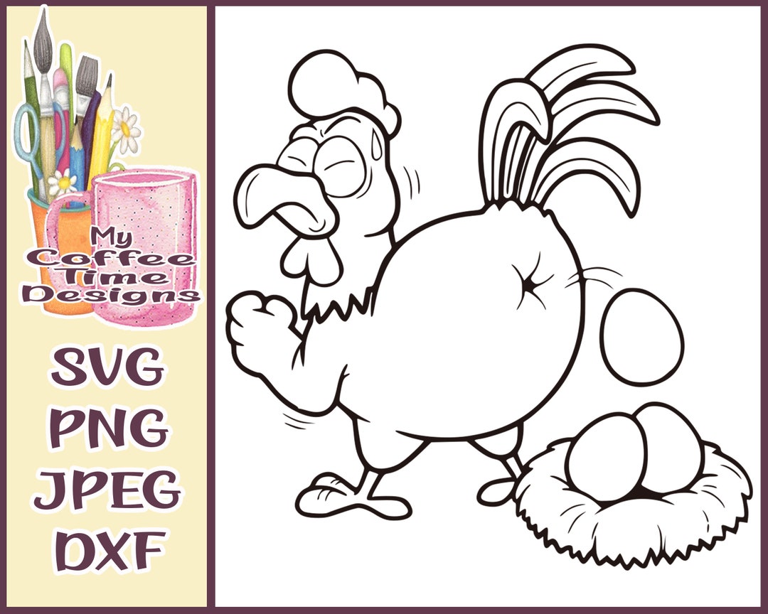 Chicken With Eggs SVG - Etsy