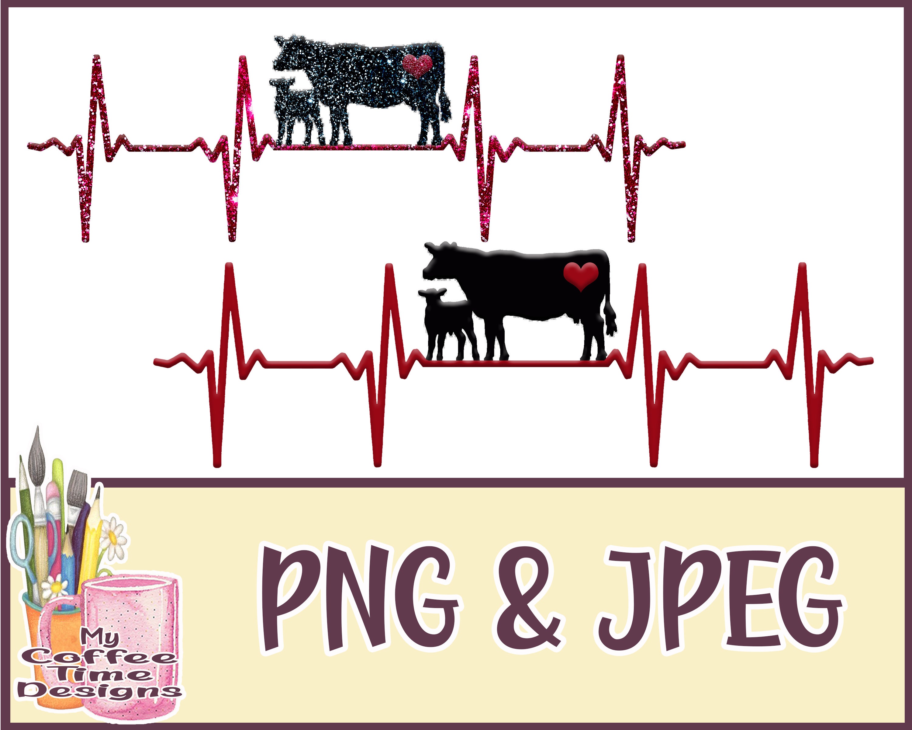 Cow Heartbeat Printable - Etsy