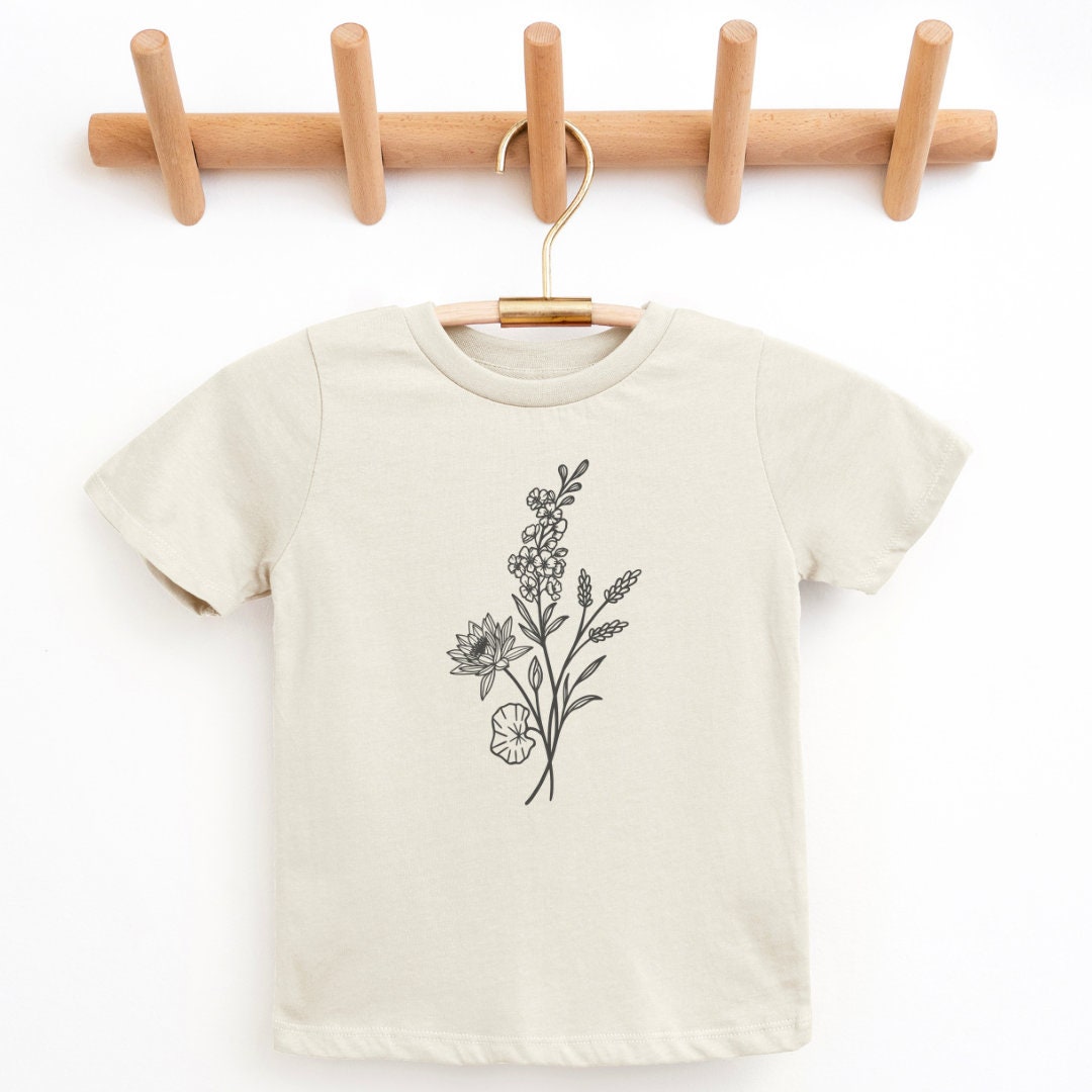 July Birth Flower Bella+canvas Toddler Short Sleeve / Birth Flower ...