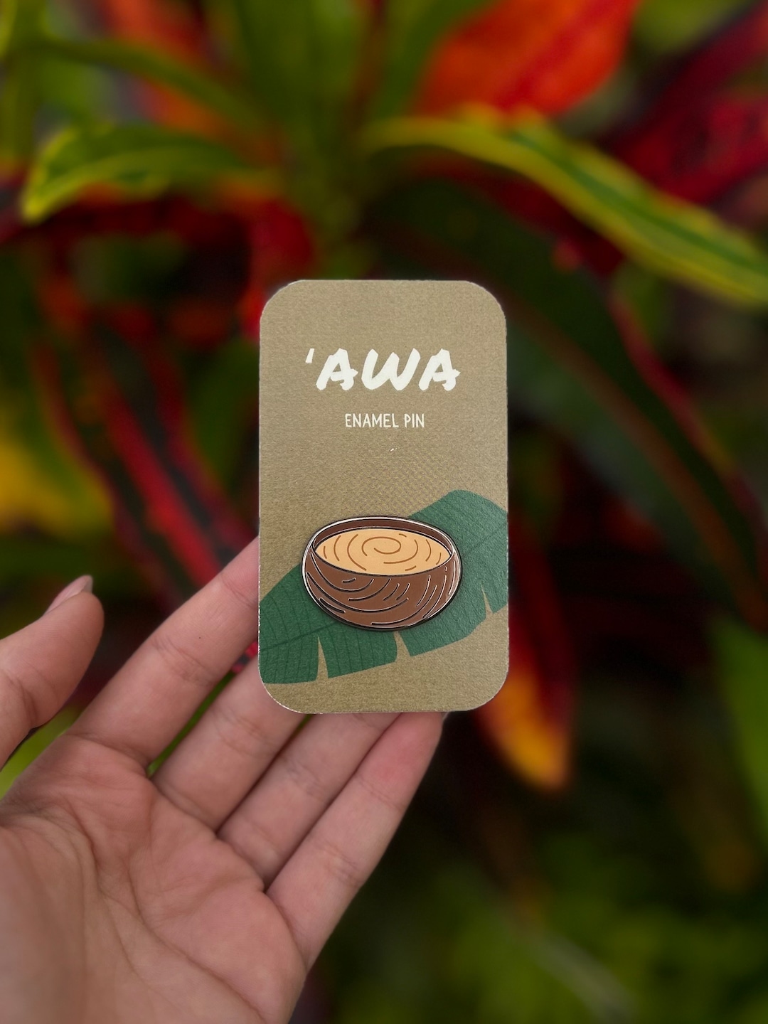 Awa Enamel Pin- Hawaiian Food Pin, Hawaiian Food Art, Kava Pin, Ava Pin ...
