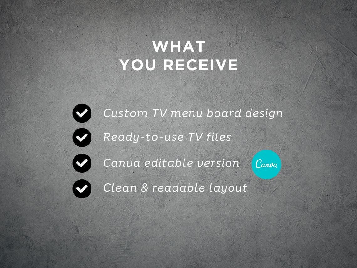 Custom Animated TV Menu Board – 2 Digital Screens - Etsy