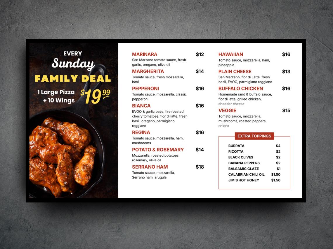 Custom Animated TV Menu Board – 2 Digital Screens - Etsy