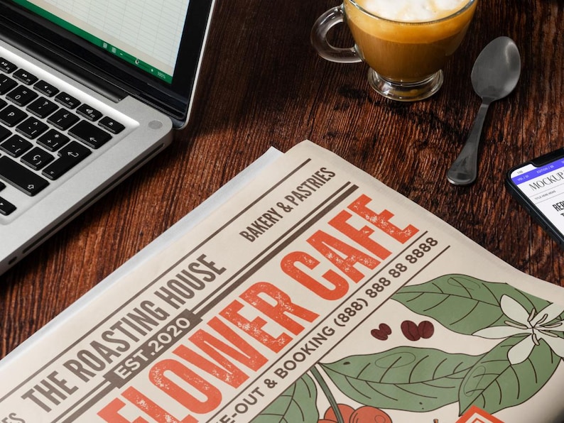 Classic Newspaper Coffee Shop Menu Template, Menu Template, Retro ...
