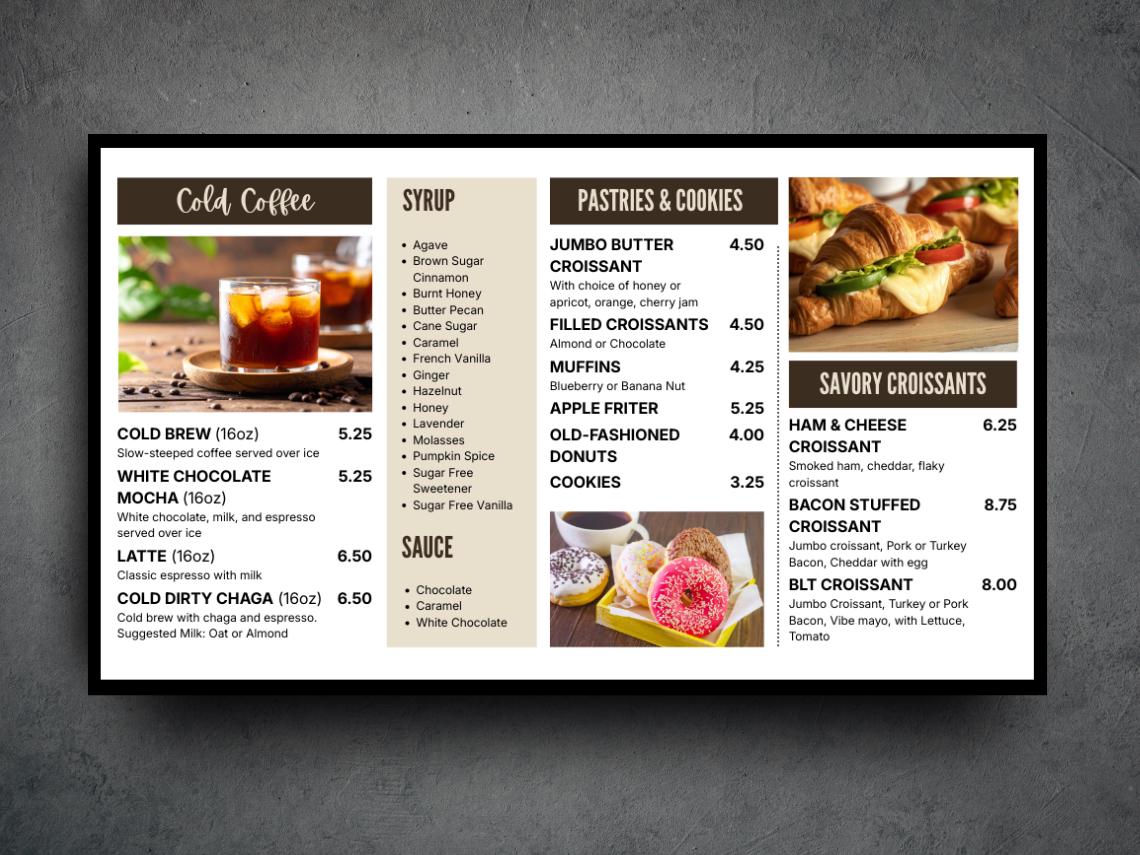 Custom Animated TV Menu Board – 2 Digital Screens - Etsy