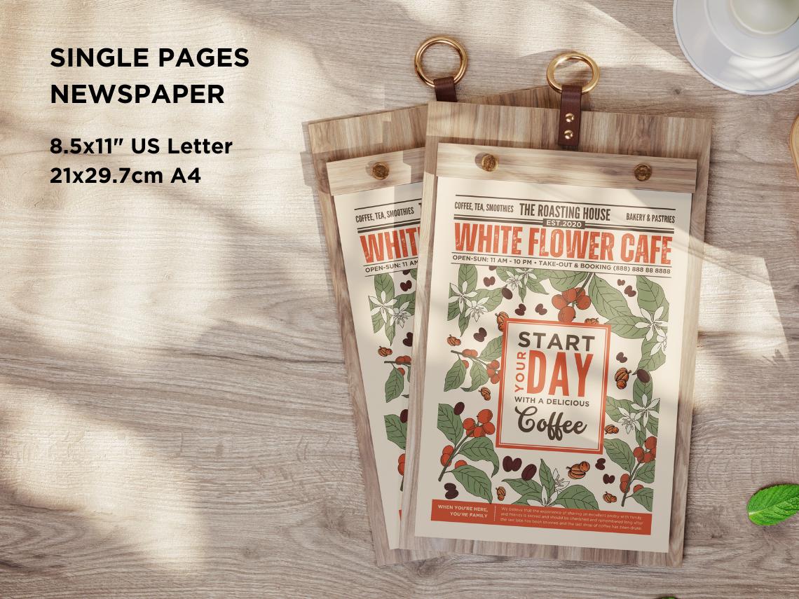 Classic Newspaper Coffee Shop Menu Template, Menu Template, Retro ...