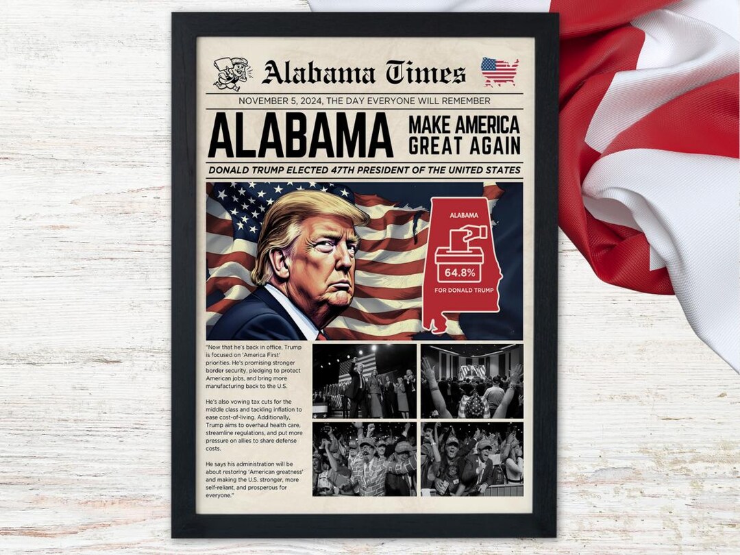 Personalized Poster Newspaper US Elections With Your State, Save the ...