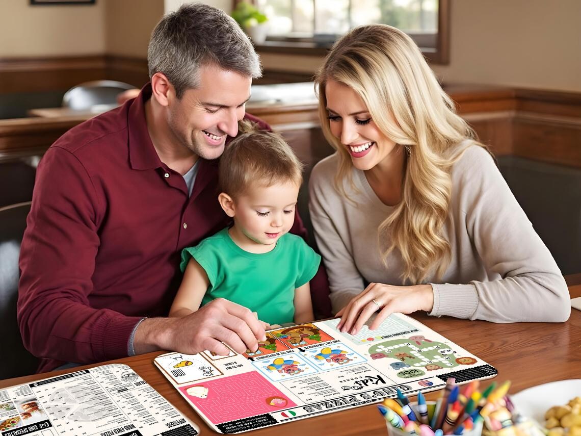 Restaurant Placemat Menu Template: Editable Kid's Games, Diner Menu ...