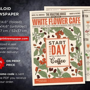 Classic Newspaper Coffee Shop Menu Template, Menu Template, Retro ...