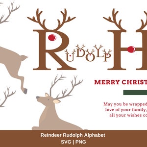 Alphabet Reindeer Rudolph Serif SVG Alphabet SVG, Alphabet Png, Letters ...