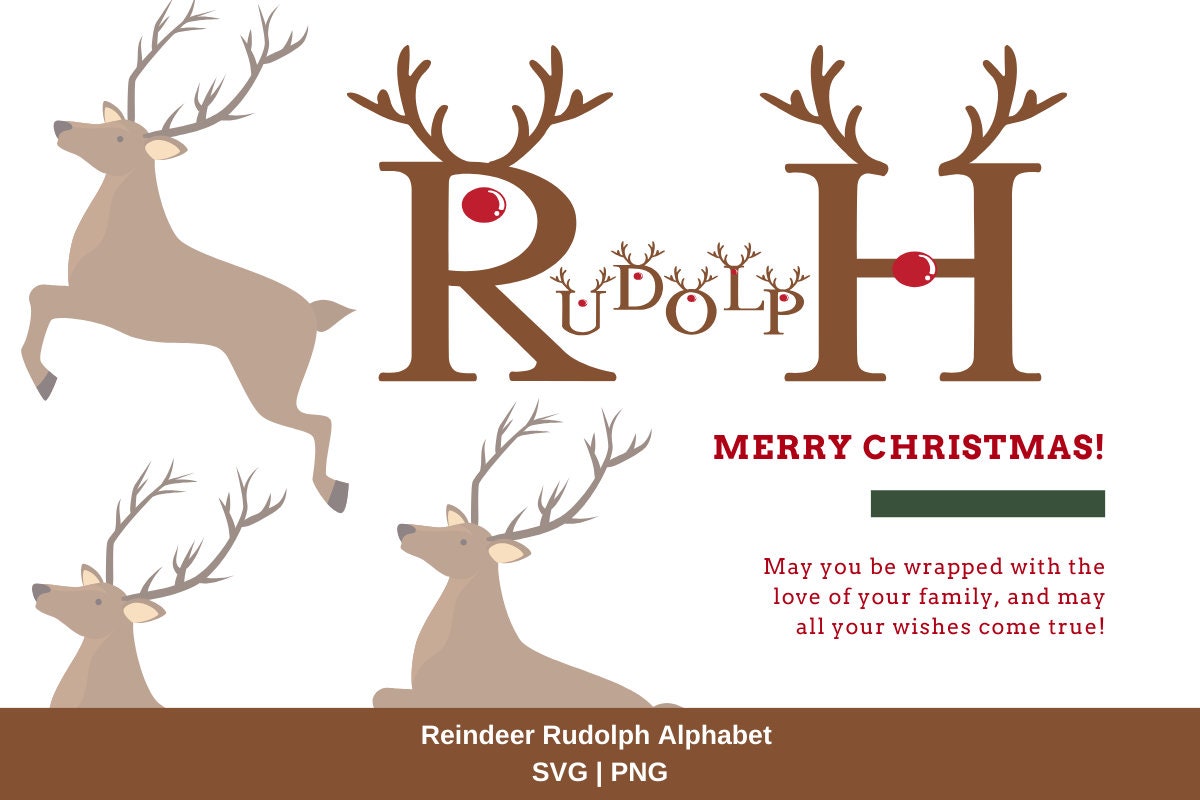 Alphabet Reindeer Rudolph Serif SVG | Alphabet SVG, Alphabet Png ...