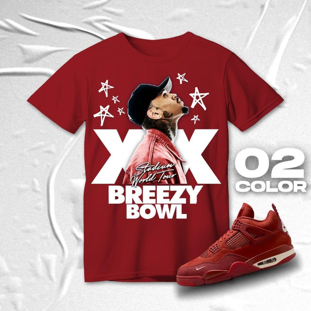 AJ 4 Brickk by Brickk Red Black White T Shirt Match CB XX Breezy Bowl ...