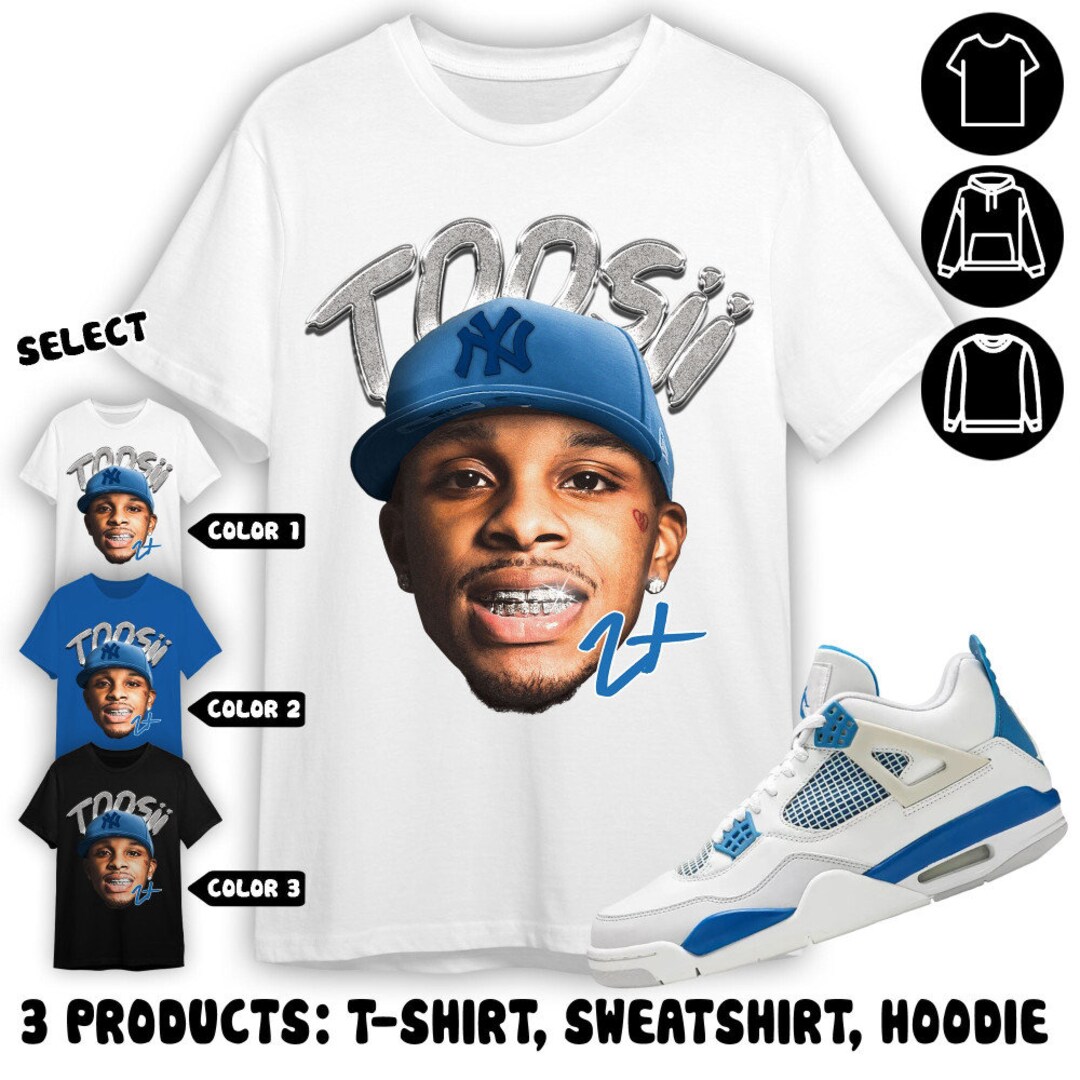 AJ 4 Industrial Blue Unisex Shirt, Sweatshirt, Hoodie, Toosii Big Head ...