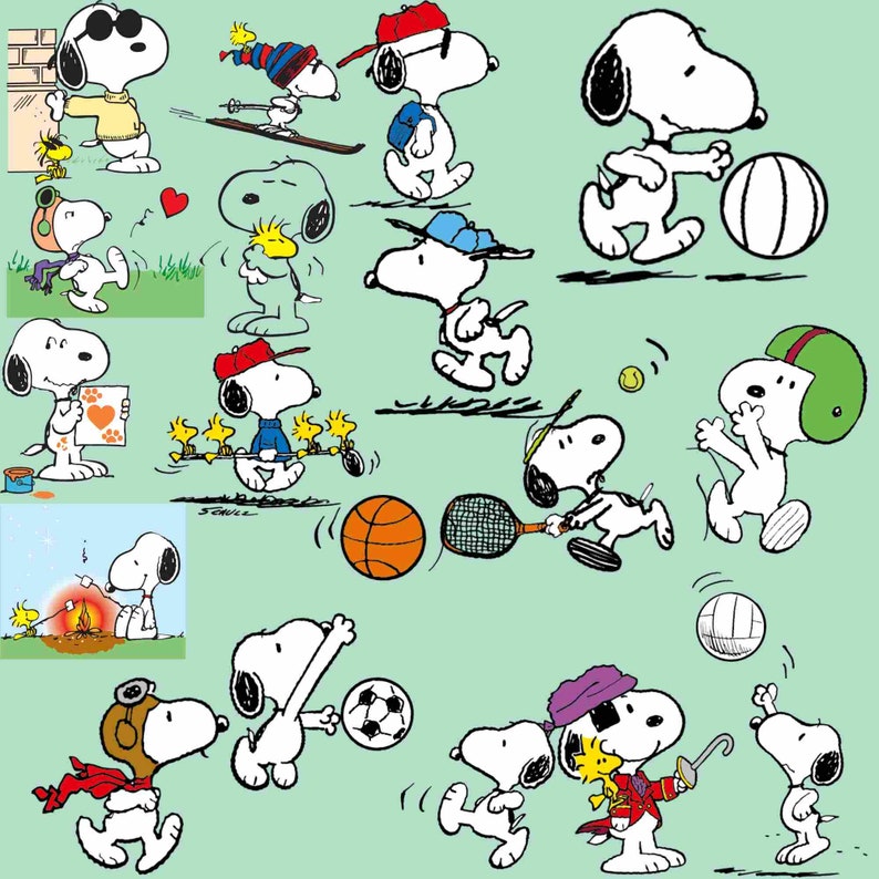 200 Files Snoopy SVG High Quality PNG Snoopy Sports Muscle - Etsy