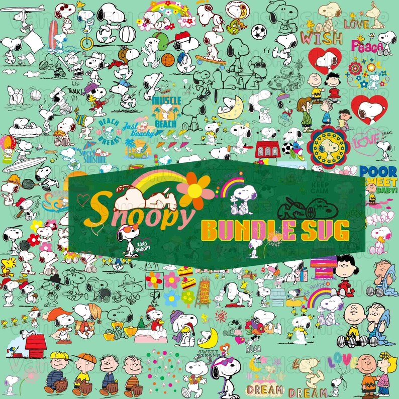 200 Files Snoopy SVG High Quality PNG Snoopy Sports Muscle - Etsy