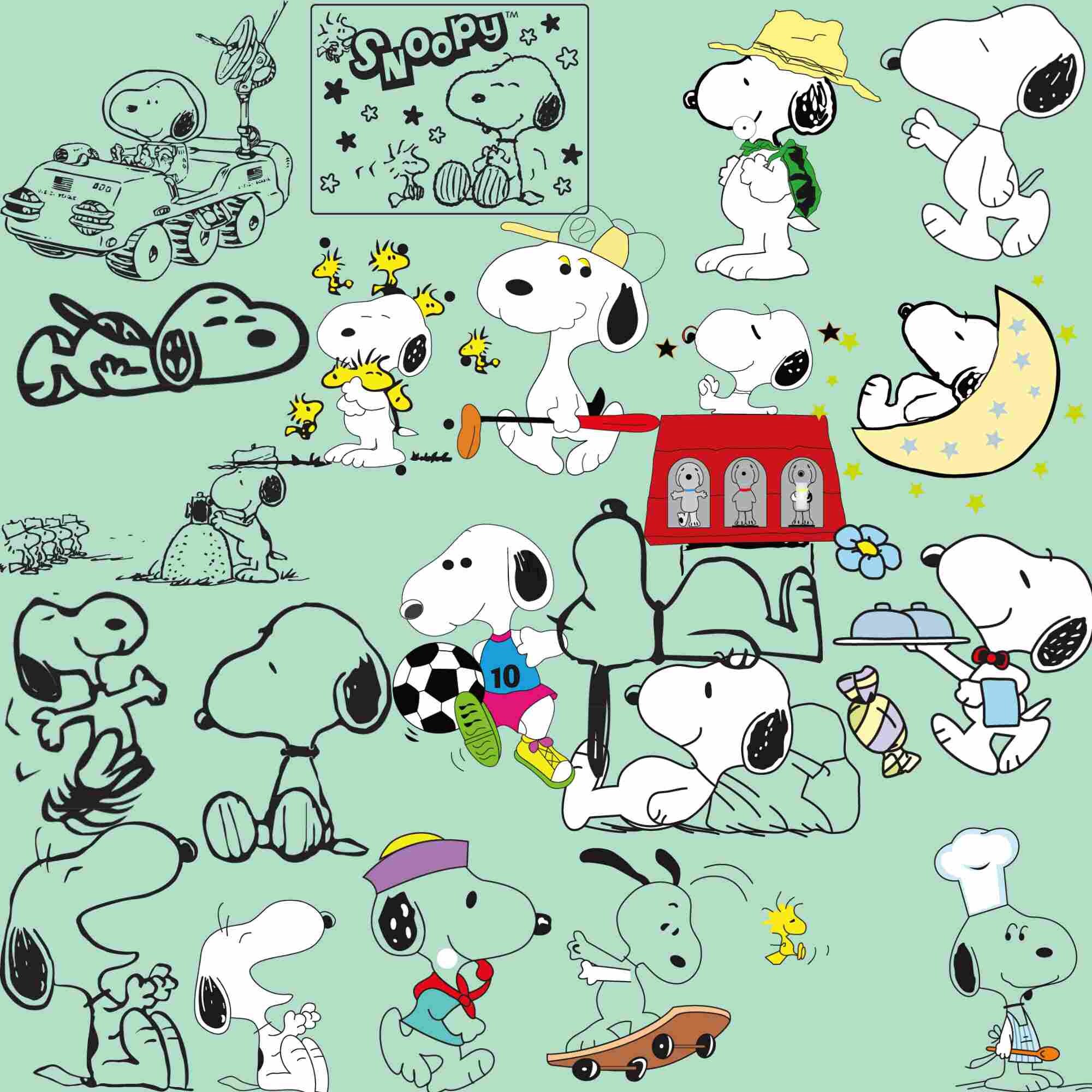 200 Files Snoopy SVG High Quality PNG Snoopy Sports Muscle - Etsy