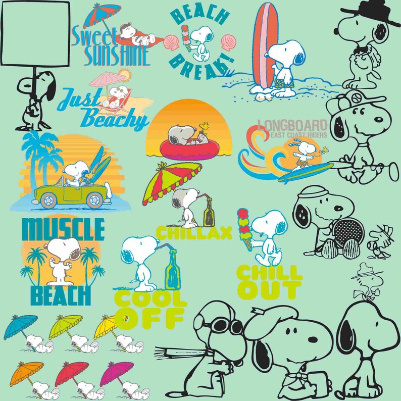 200 Files Snoopy SVG High Quality PNG Snoopy Sports Muscle - Etsy