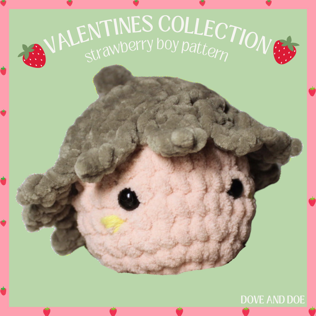 Strawberry Boy Valentine Plushie - Crochet Pattern - Etsy