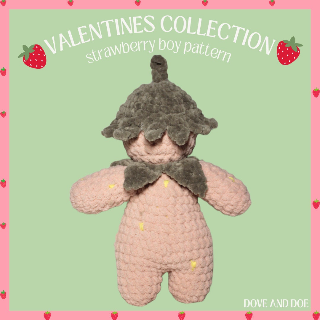 Strawberry Boy Valentine Plushie - Crochet Pattern - Etsy