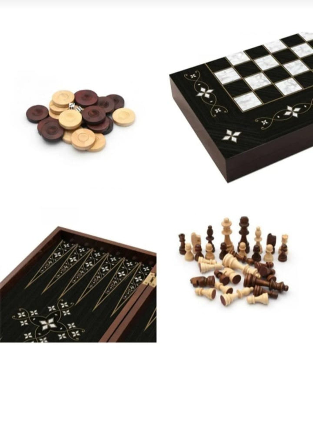 Backgammon and Chess Set-handmade Backgammon Set-wooden Backgammon ...