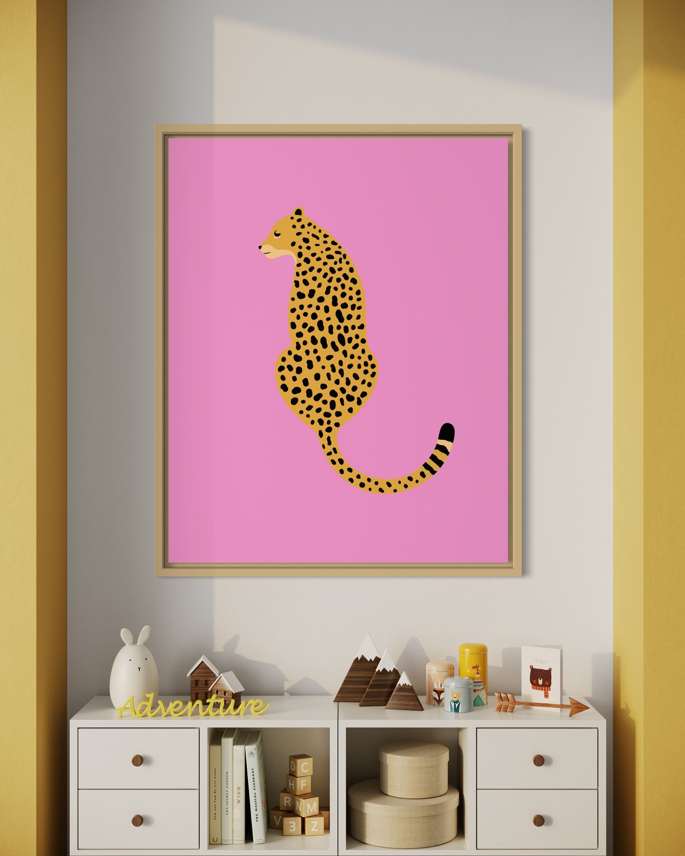 Pink Leopard Art Print Cheetah Print Boho Home Decor Blush - Etsy