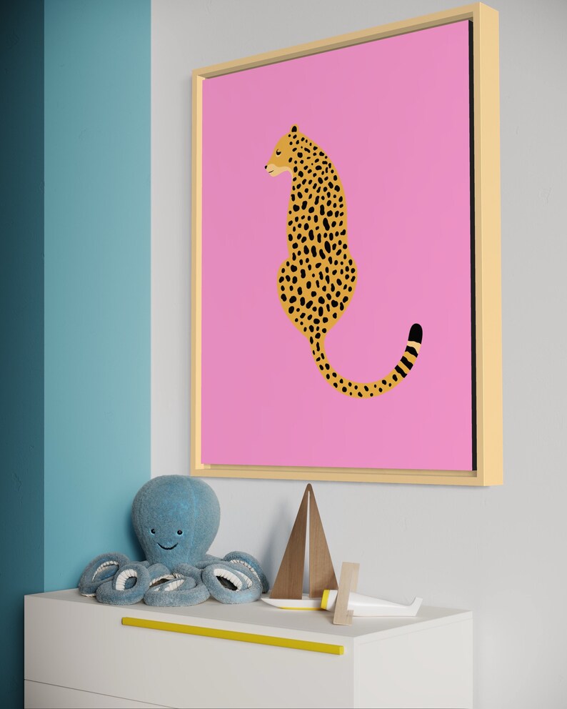 Pink Leopard Art Print Cheetah Print Boho Home Decor Blush - Etsy