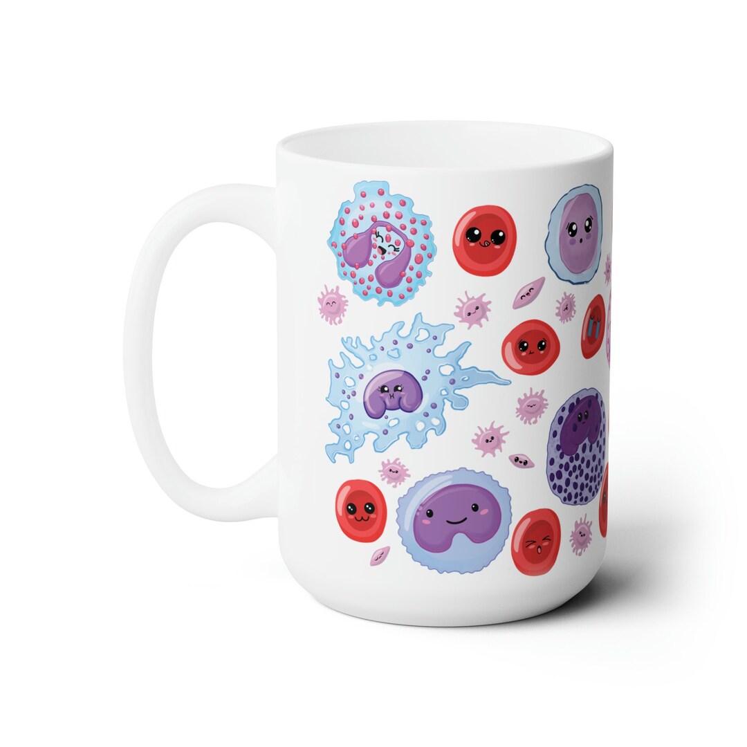 Cute Blood Cells Mug 15oz Hematologist, Scientist, Oncologist ...