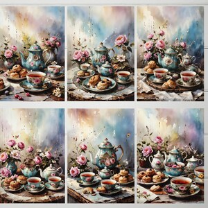 12 English Tea and Scones Watercolour Clipart Vintage Tea Party Clip ...