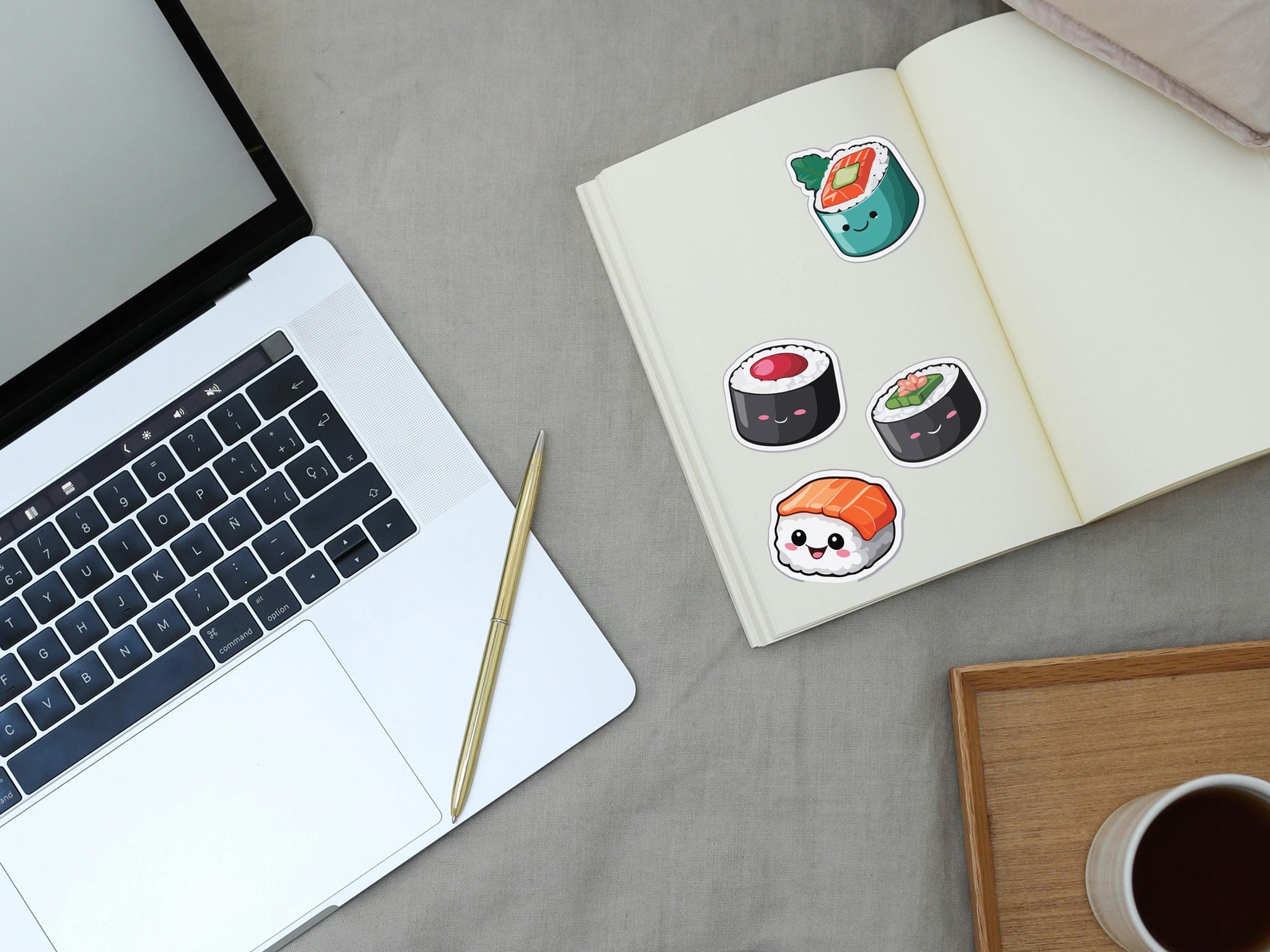 Cute Kawaii Sushi Clip Art Printable Digital Download Vector Art ...