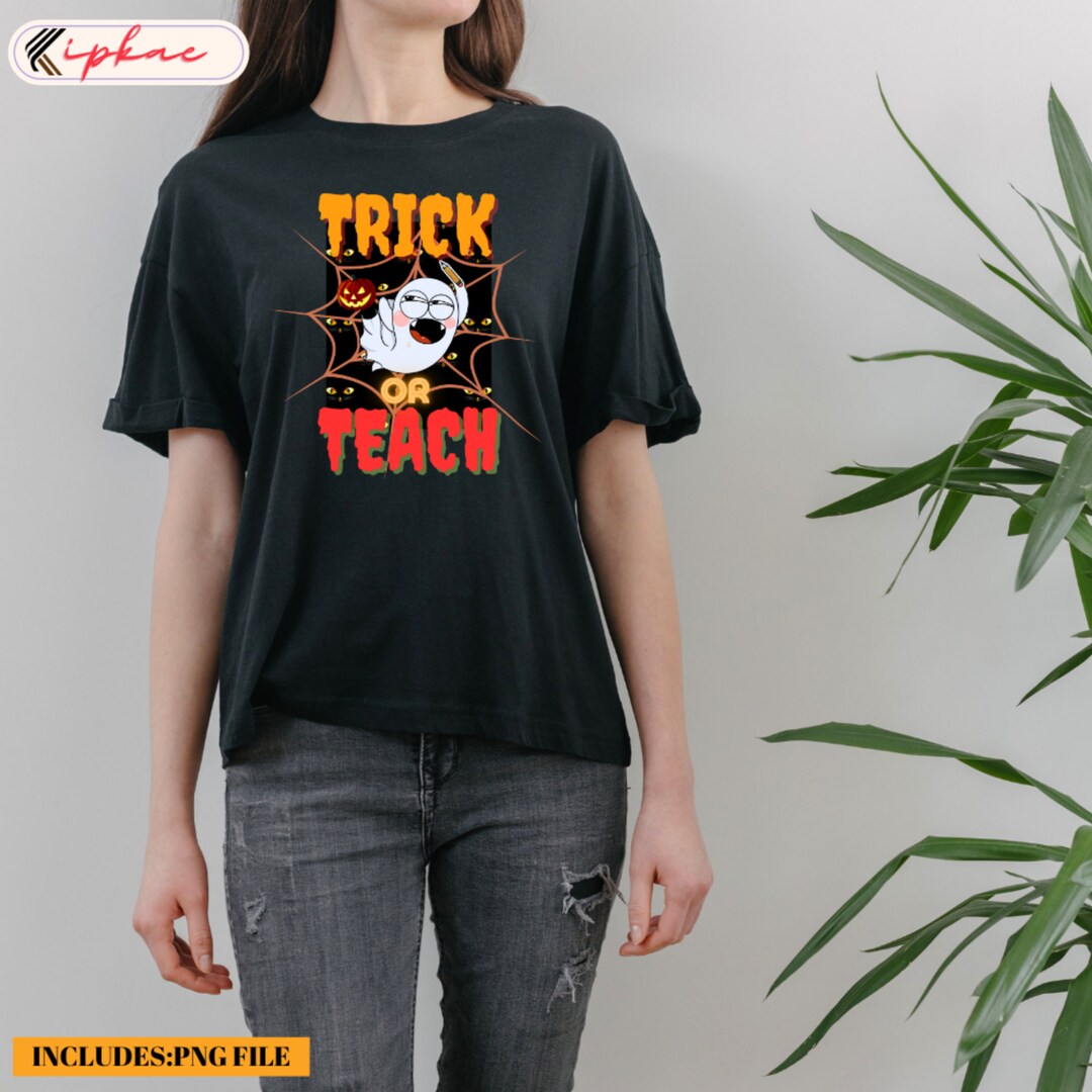 Trick or Teach PNG | Digital Download Halloween Trendy Niches | Groovy ...