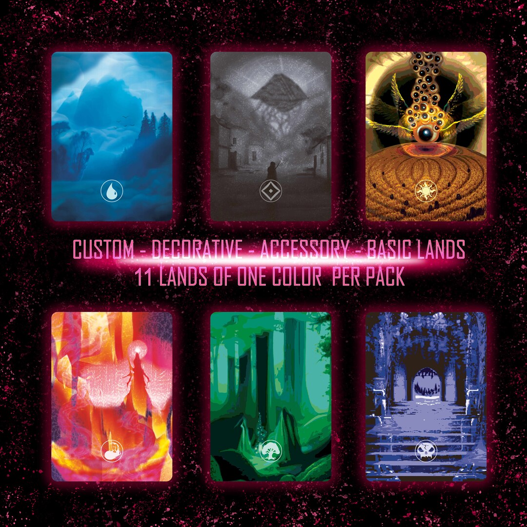 Basic Lands Full Art Custom Magic Cards Gaming Accessory Cards ...