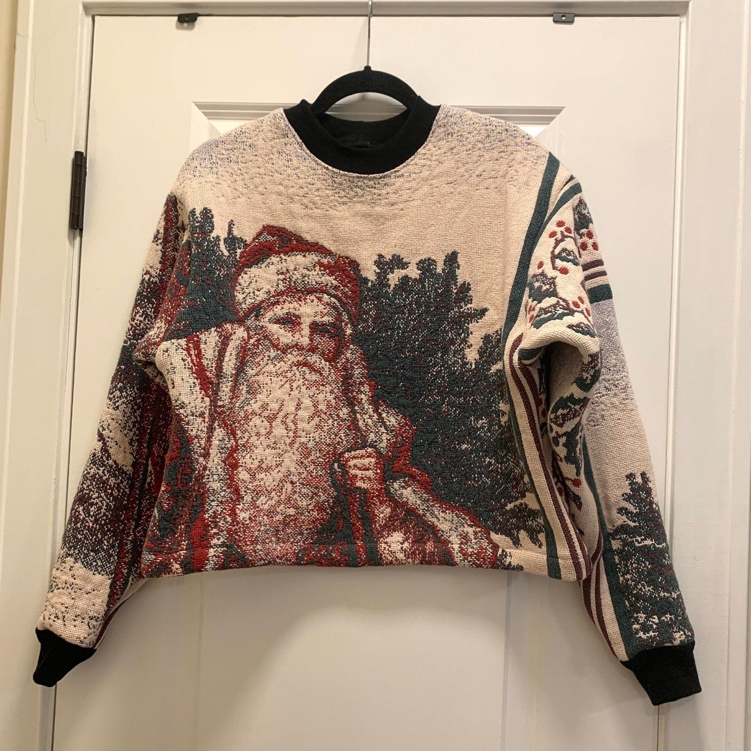 Santa Tapestry Sweater | Small | Christmas Sweatshirt - Etsy