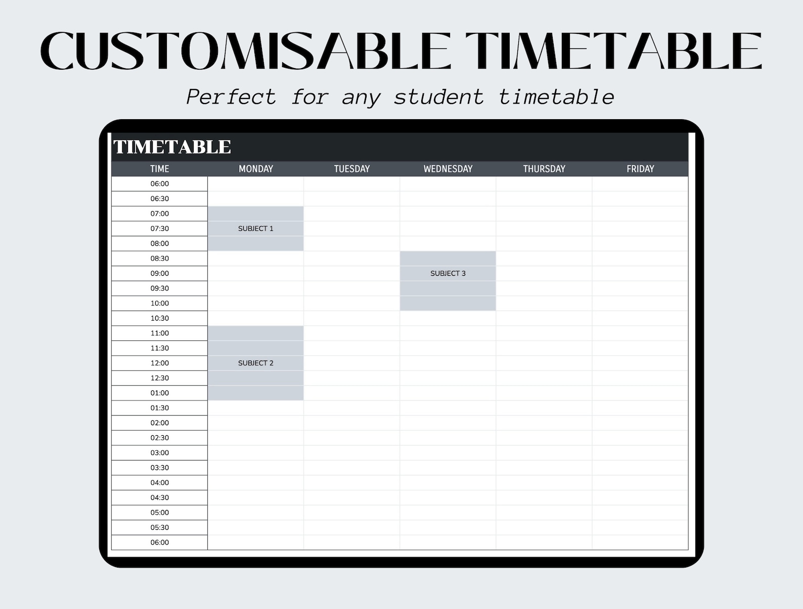 Google Sheets Student Planner Basic Minimalist Assignment - Etsy Australia