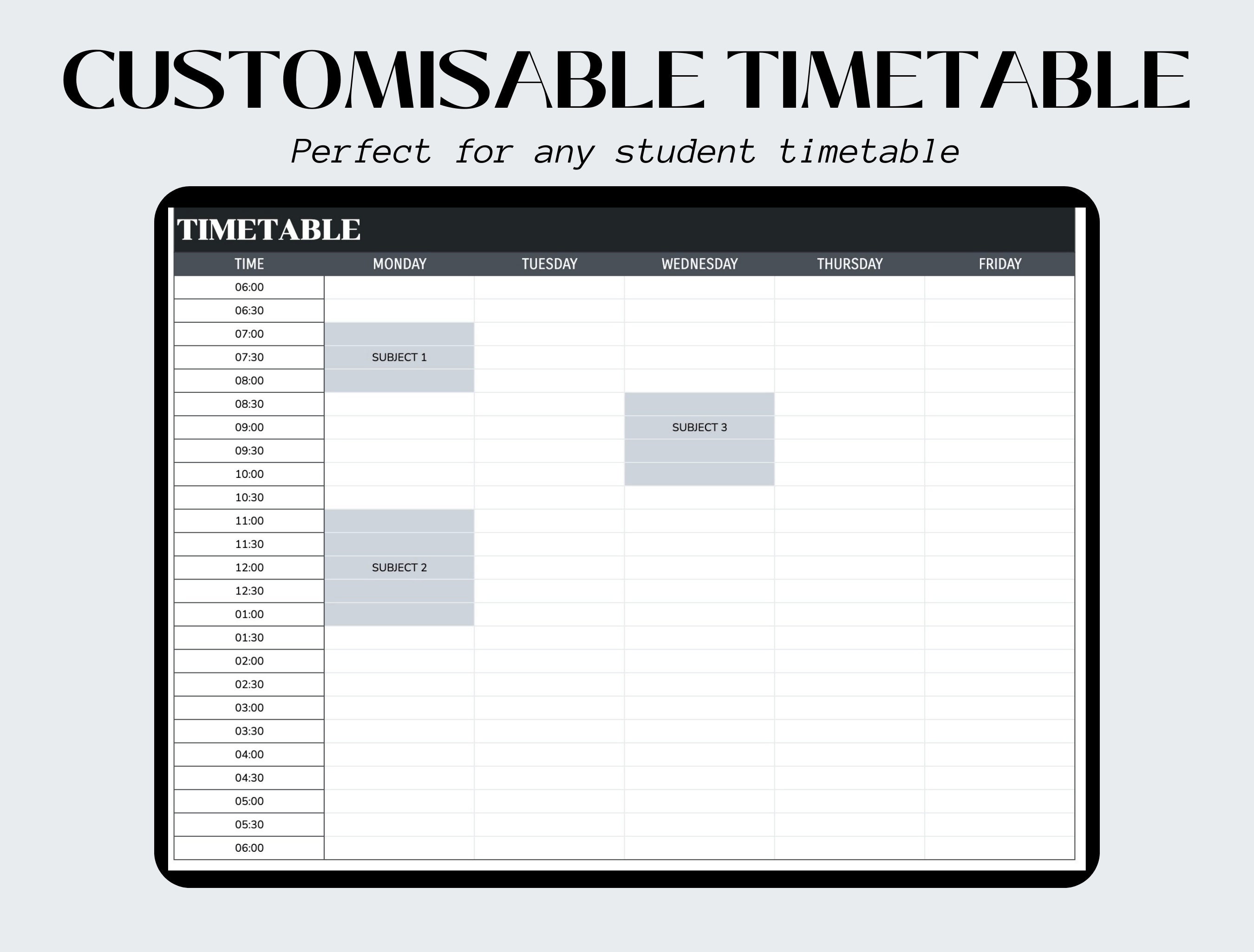 Google Sheets Student Planner Basic Minimalist Assignment - Etsy Australia