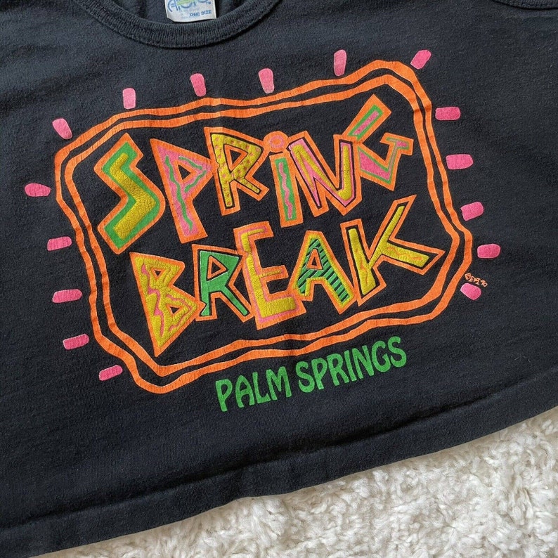 Vintage 1990 90s Spring Break Palm Springs Tank Top Made in USA Single ...