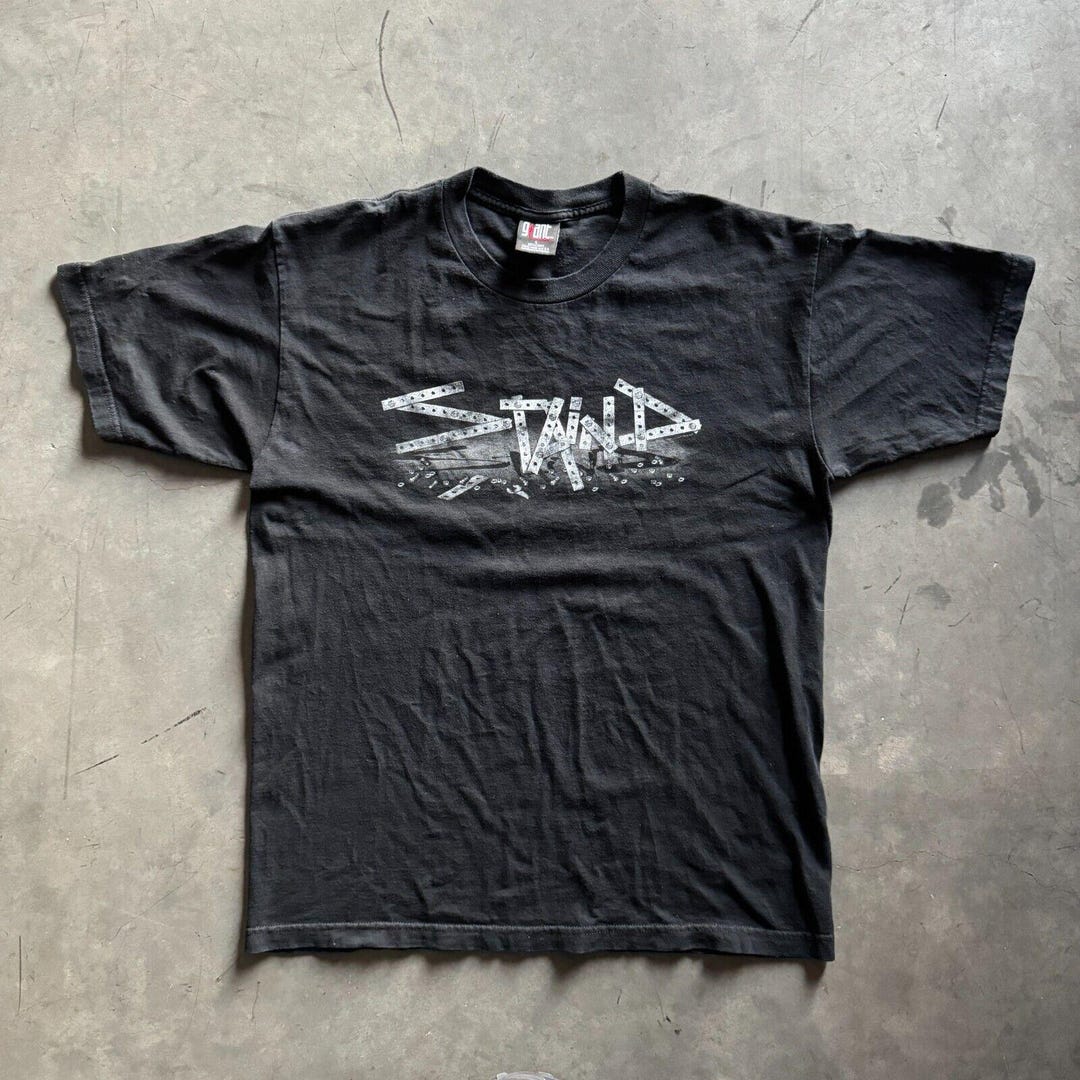 Vintage STAIND Band Shirt Mens Black Graphic Tee Concert Merch Giant ...