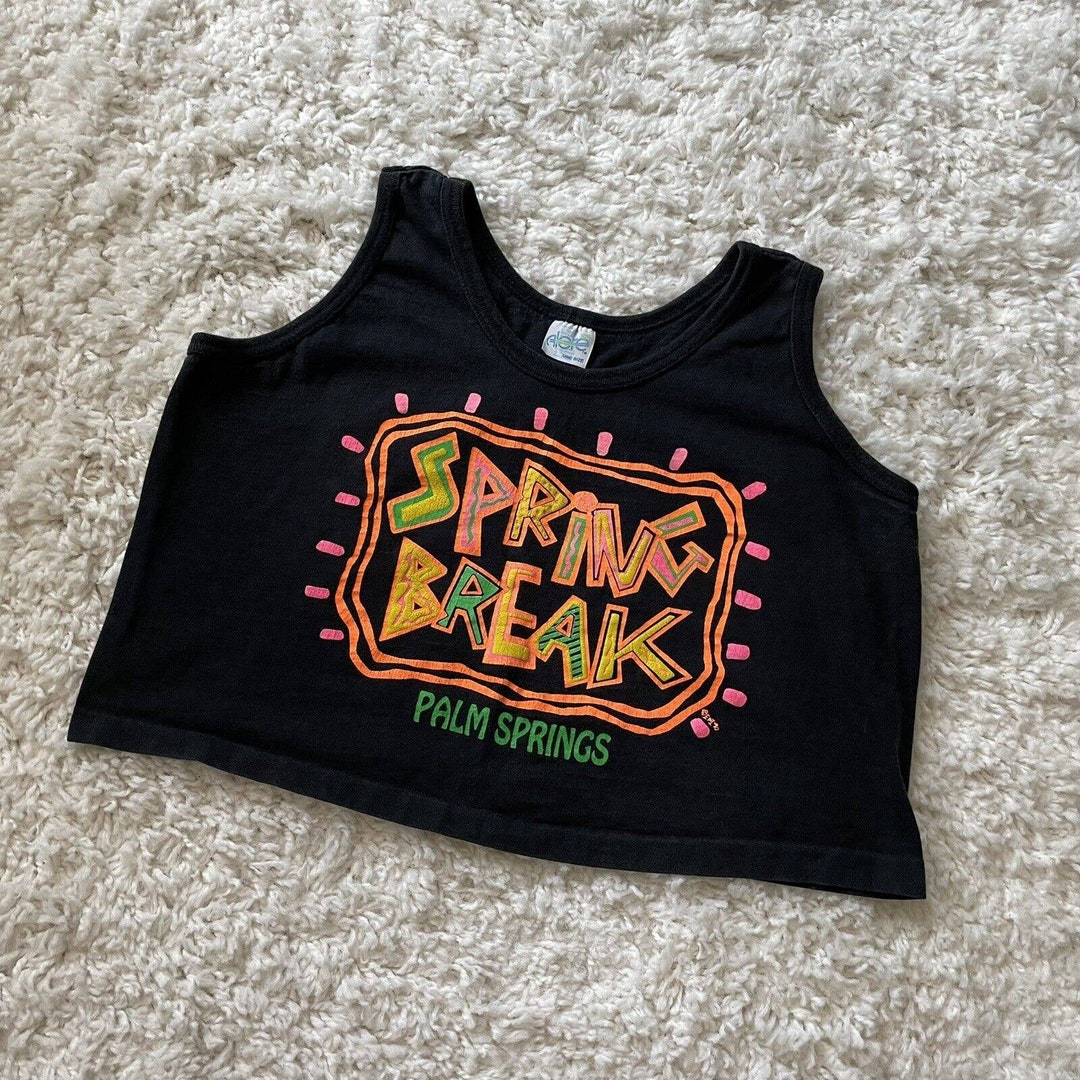 Vintage 1990 90s Spring Break Palm Springs Tank Top Made in USA Single ...