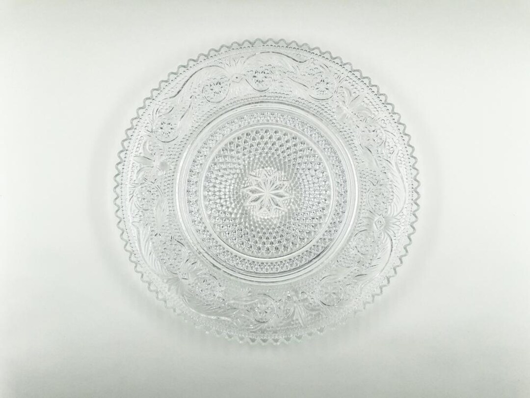 Vintage Glass Plate With Fleur De Lys Motifs 1940s France Vintage ...