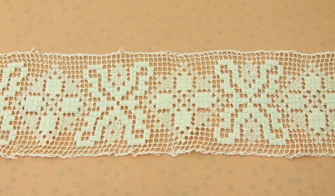 Antique Lace Vintage Lace Filet Fine Knotted Wide Lace Early - Etsy