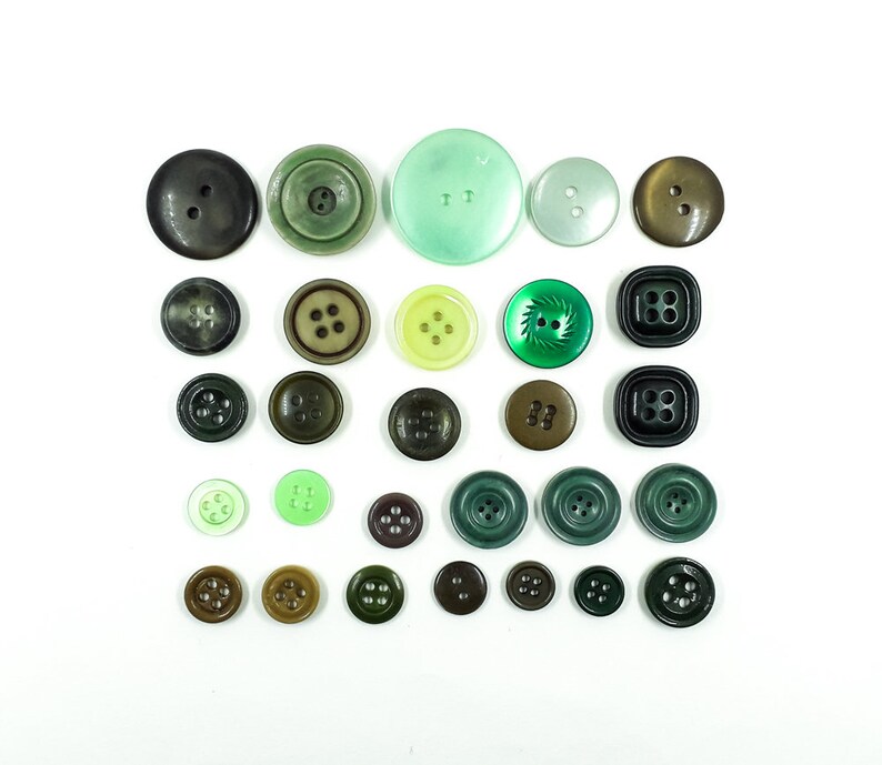 Set of 28 Assorted Vintage Buttons Various Shapes and Shades 1960s ...