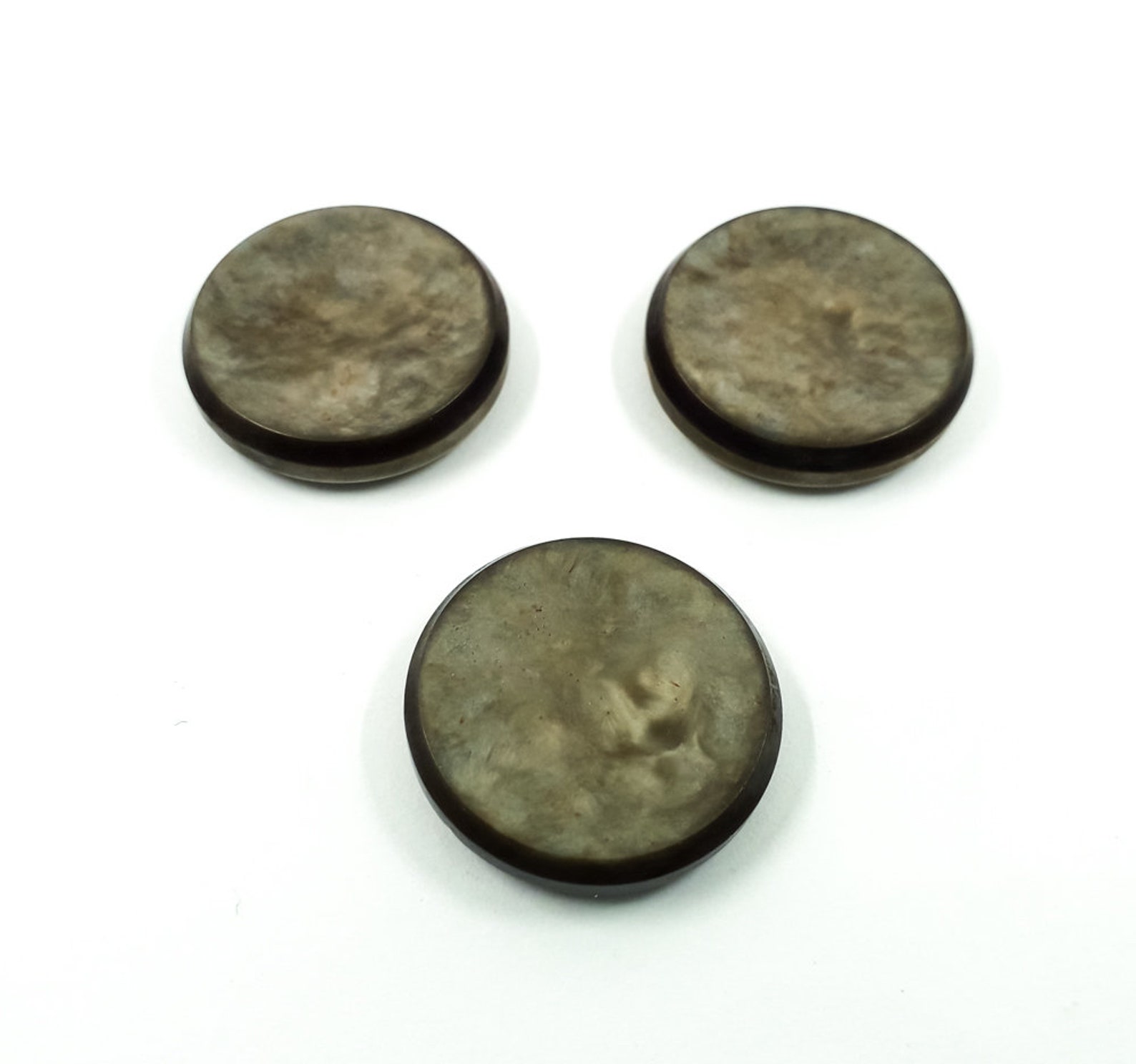 Set of 3 Vintage Shank Gray Mother-of-pearl Buttons 1960s France ...
