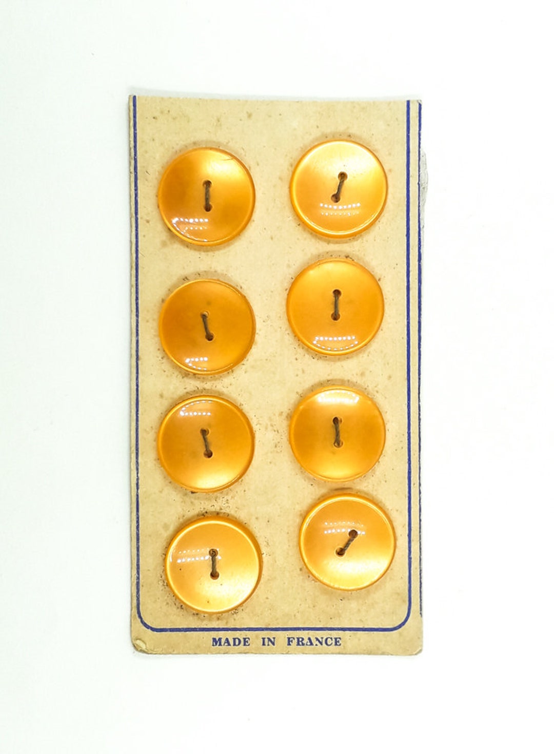 Set of 8 Vintage Orange Buttons 1960s France Vintage French Buttons ...